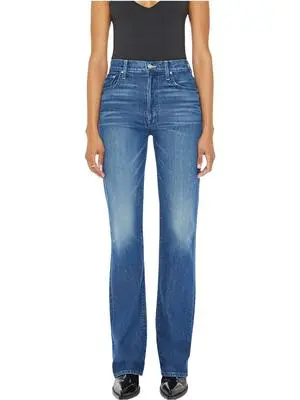MOTHER The Rambler Zip Heel Jeans - Blue Washed