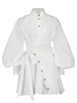 ZIMMERMANN Zimmermann Tie-Waist Button Mini Dress