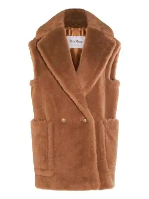 Max Mara Double-breasted Sleeveless Coat - Brown