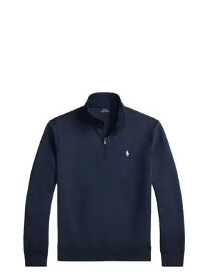 Polo Ralph Lauren Logo Embroidered Half-zip Sweatshirt - Blue