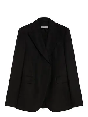 Sportmax Linen And Viscose Twill Blazer - Black