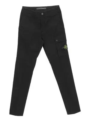 Stone Island Compass-patch Cargo Trousers - Black