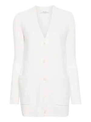 Max Mara V-neck Long-sleeved Cardigan With Embroidered Back Detail - No