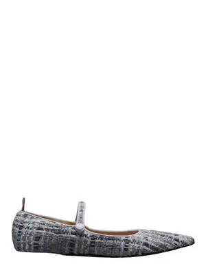 Thom Browne Tweed Ballerina Flats - Medium Gray