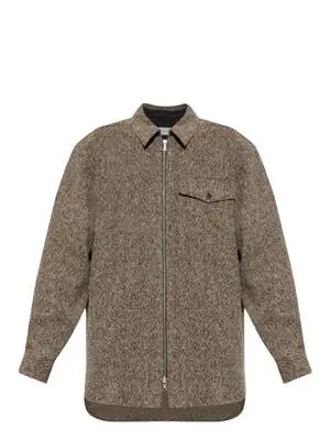 Dries Van Noten Zip-up Tweed Overshirt - Brown