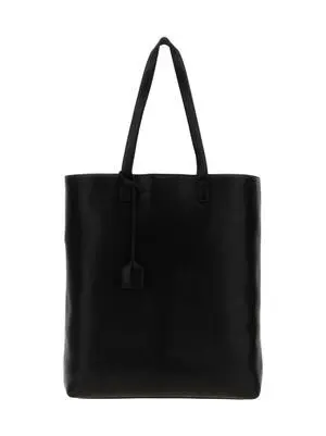 Saint Laurent Logo Debossed Top Handle Bag - Black