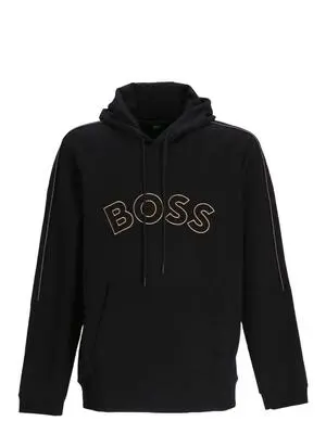 Hugo Boss Embroidered Logo Hoodie - Black
