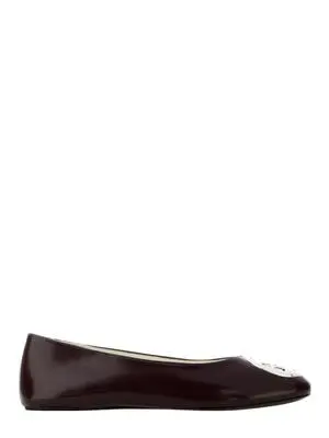 Tory Burch Tory Burch Reva Leather Flat Pumps Burgundy