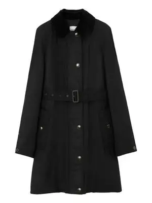 BURBERRY Burberry Belted Cotton Coat With Corduroy Collar