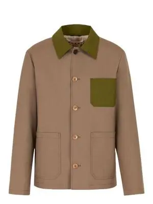 Marni Logo Patch Wool Workwear Jacket - Walnut