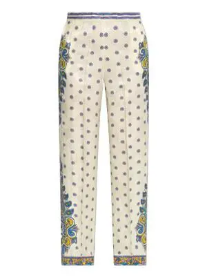 Etro Printed Paisley Wide Leg Trousers - Cream