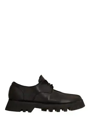 Guidi Round Toe Lace-up Casual Shoes - Black