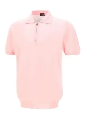 Kiton Half-zip Polo Shirt - Pink