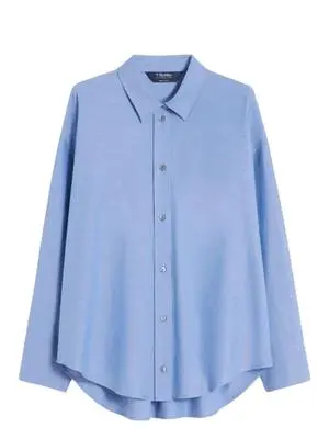 Max Mara Max Mara S Adele Cotton Oxford Shirt Light Blue