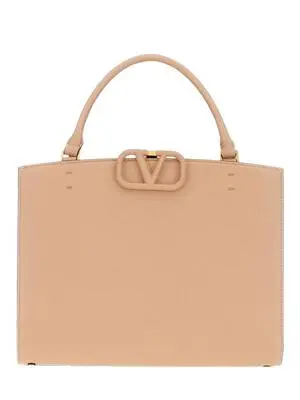 Valentino Garavani Vlogo-plaque Tote Bag - Light Brown