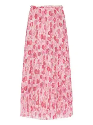 Red Valentino Printed Pleated Midi Skirt - No