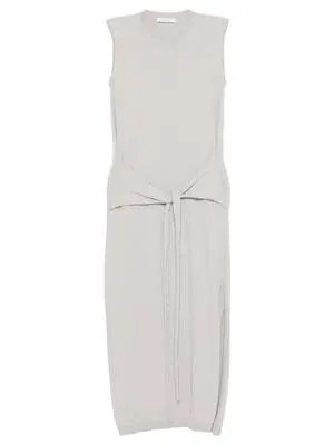 LEMAIRE Sleeveless Midi Dress With Tie Detail - White