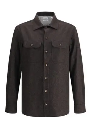 Brunello Cucinelli Flap Pocket Long-sleeved Shirt - Black