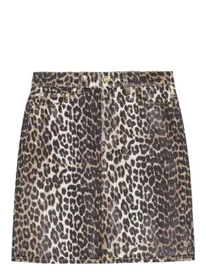 GANNI GANNI Print Denim Mini Skirt