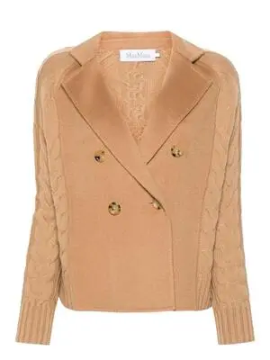 Max Mara Micio Double-breasted Cable-knit Cardigan - Camel