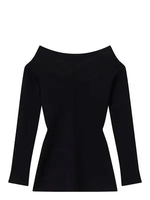 Stella McCartney Off-the-shoulder Long-sleeve Top - Black