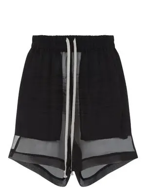 Rick Owens Semi-sheer Wide Leg Shorts - Black