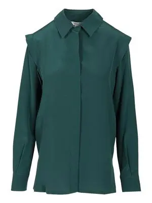 Max Mara Crêpe De Chine Shirt - Green