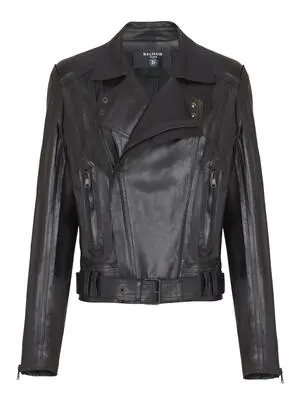 Balmain Lightweight Buckled Biker Jacket - Black