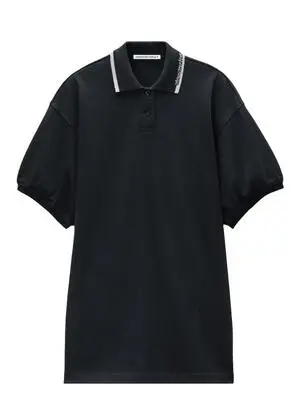 Alexander Wang Alexander Wang Short-Sleeved Polo Mini Dress With Blouson Sleeves Black