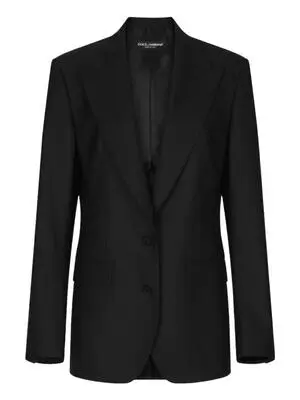 Dolce & Gabbana Single-breasted Blazer With Buckle Lapels - Black