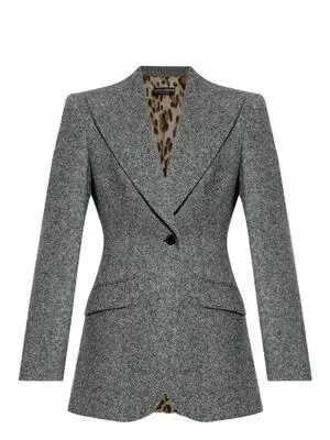 Dolce & Gabbana Single-button Tweed Blazer - Grey
