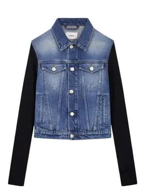 Coperni Patchwork Denim Jacket - Blue