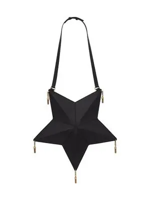 Saint Laurent Star Shape Shoulder Bag With Tassel Embellishments - Black