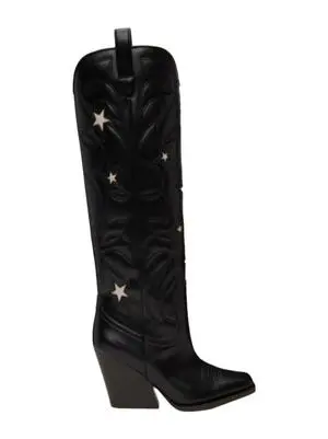Stella McCartney Square Toe Cowboy Boots - Black