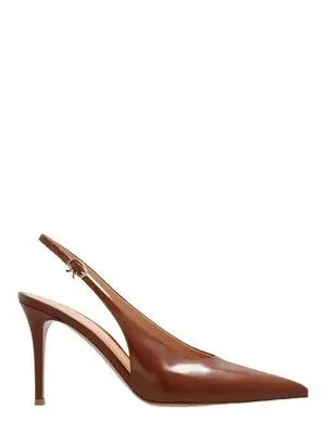 GIANVITO ROSSI Robbie Pointed Toe Slingback Pumps - Brown