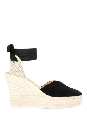 Manebí Wrap-tie Wedge Espadrilles - White