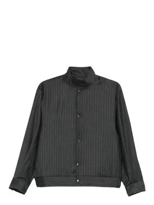 AYA MUSE Pinstriped Bomber Jacket - Gray