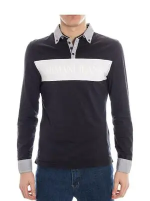 Emporio Armani Logo Details Polo Shirt - Black