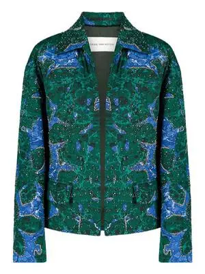 Dries Van Noten Embellished Printed Jacket - Green