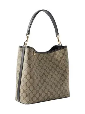 Gucci Gg Emblem Small Shoulder Bag - Beige/dark Brown