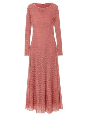 Alaïa Mesh Knit Long Dress - Pink