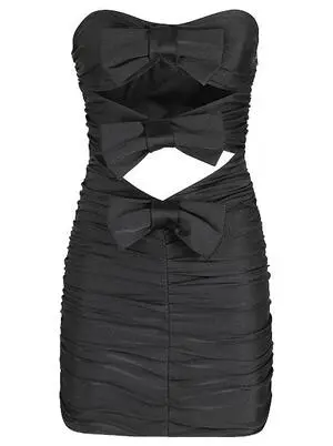 ANIYE BY Strapless Bow Detail Mini Dress - Black