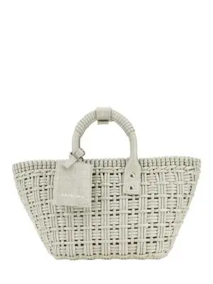 Balenciaga Woven Raffia Handbag - Nude