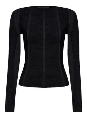 Attico Knitted Sweater With Pleated Effect - Black