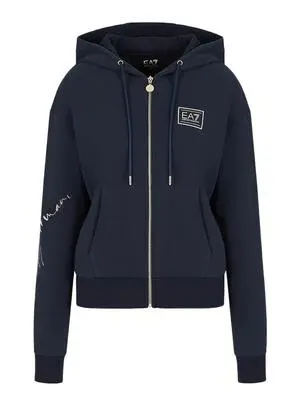 EA7 Zip-up Hooded Hoodie - Black