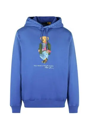 Polo Ralph Lauren Polo Bear Garment-dyed Fleece Hoodie - Blue