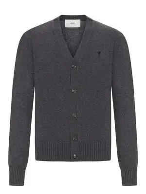 Ami Cashmere Buttoned Cardigan - Black