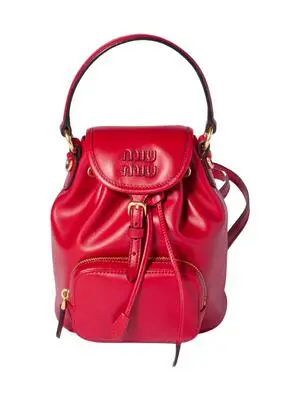 Miu Miu Leather Mini Backpack - Red