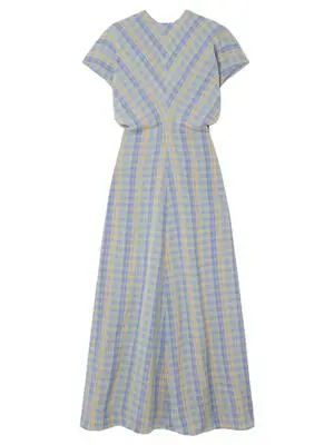 TOTEME Plaid Pleated Midi Dress - No