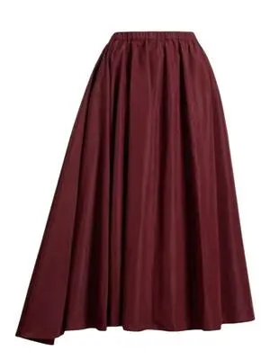 PATOU Asymmetric Faille Midi Skirt - Brown